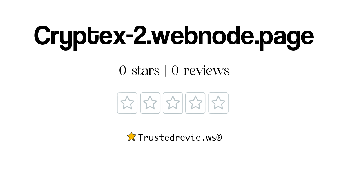 Cryptex-2.webnode.page Review: Legit or Scam? [2025 New Reviews]
