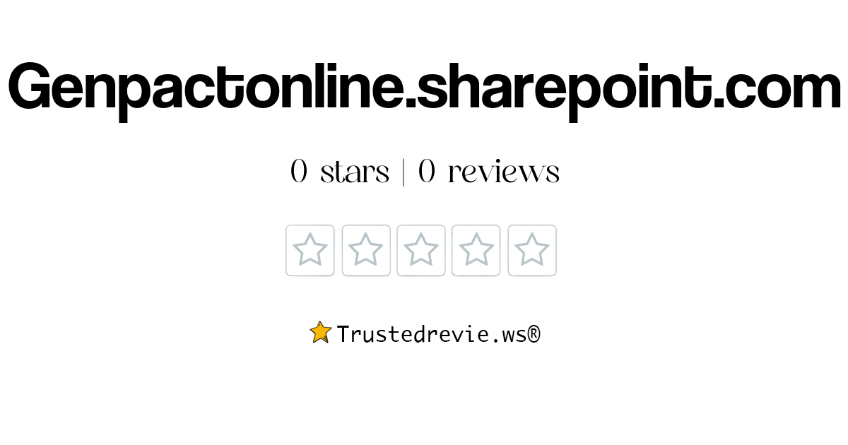Genpactonline.sharepoint.com Review: Legit or Scam? [2026 New Reviews]