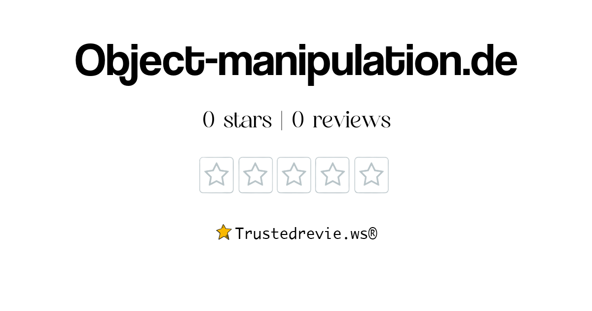 Object-manipulation.de Review: Legit or Scam? [2026 New Reviews]