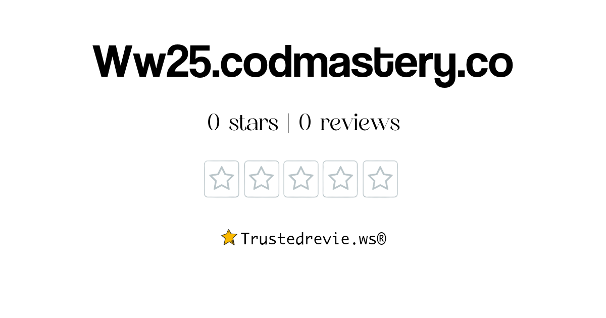 Ww25.codmastery.co Review: Legit or Scam? [2025 New Reviews]